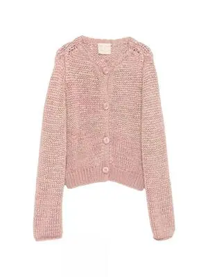 FORTE_FORTE Chunky-knit Button-up Cardigan - Pink