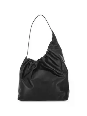 AESTHER EKME Demi Lune Cloud Ruched Leather Shoulder Bag - Black