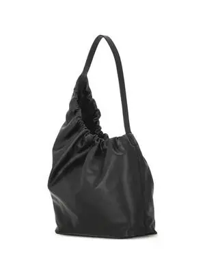 AESTHER EKME Demi Lune Cloud Ruched Leather Shoulder Bag - Black