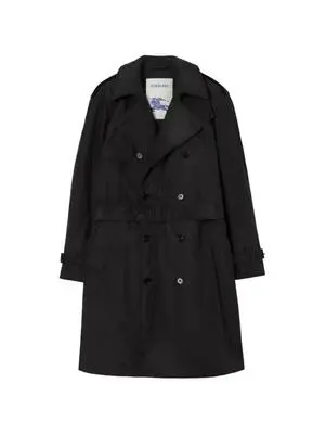 Burberry Long Cotton Nylon Padded Trench Coat - Black