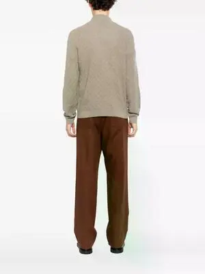 Emporio Armani Diamond-textured Zip-up Cardigan