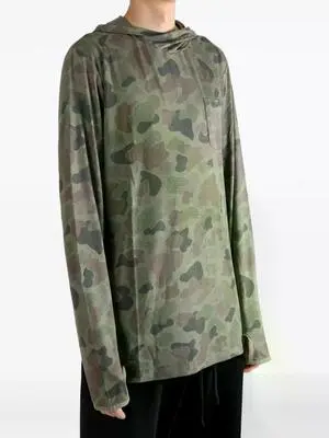 FREE FLY Bamboo Camouflage Print Hoodie Top