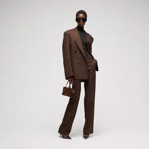 Gucci Small Boston Bag With Web Suede - Brown