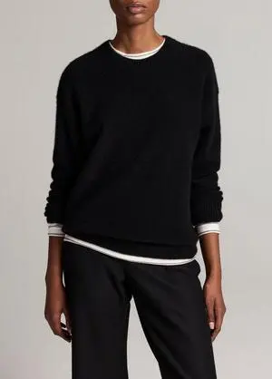 Vince Vince Cashmere Classic Crew Neck Sweater Black