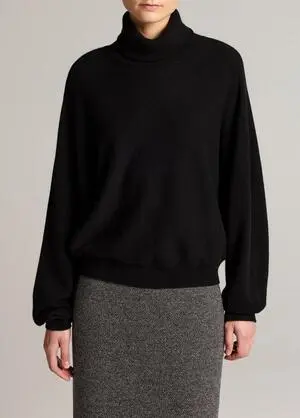 Vince Wool-cashmere Dolman-sleeve Turtleneck Sweater - Black