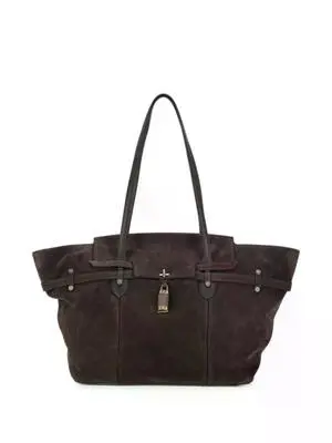 Borbonese Premiere Padlock-detail Suede Tote Bag