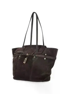 Borbonese Premiere Padlock-detail Suede Tote Bag