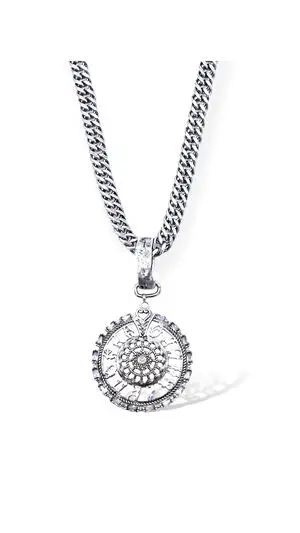 BAYEMEYC Galassia Medallion Necklace - Silver