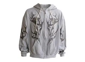 HELLSTAR Tribal Flame Hoodie - Grey