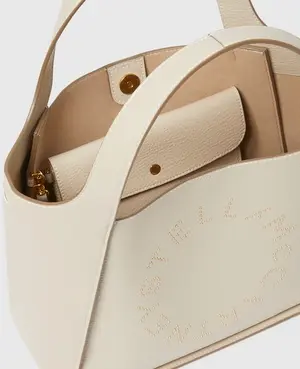 Stella McCartney Logo Top Handle Crossbody Tote Bag - Cream