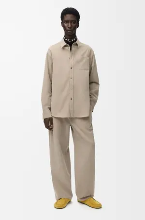 Loewe Drawstring Trousers In Wool And Cotton