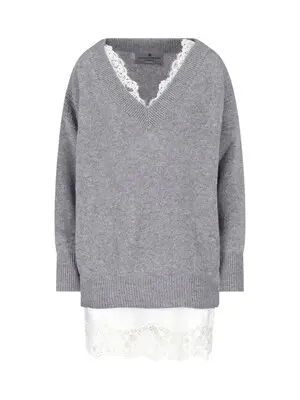 Ermanno Scervino Mini Cashmere Dress - Gray