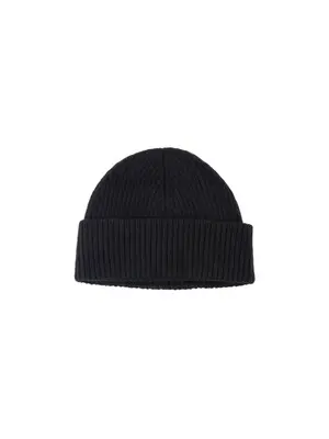 AMI Paris Wool Logo Beanie - Black