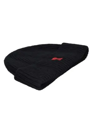 AMI Paris Wool Logo Beanie - Black