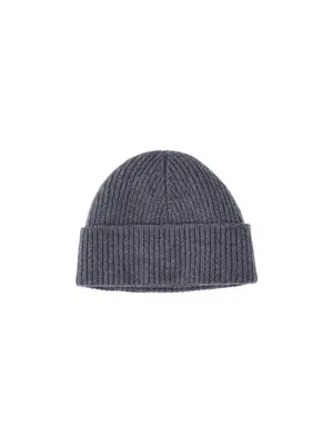 AMI Paris Wool Logo Beanie - Gray