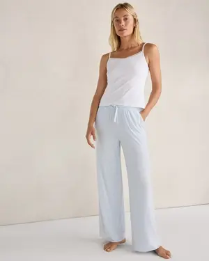 HAVEN WELL WITHIN Calm & Cool Pajama Pants With Piping - Breeze