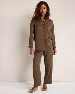 HAVEN WELL WITHIN Drapey Twill Tapered Leg Pants