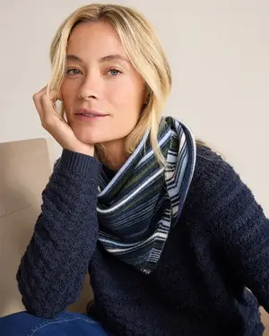 HAVEN WELL WITHIN Cashmere Striped Triangle Scarf - Nightfall Multicolor