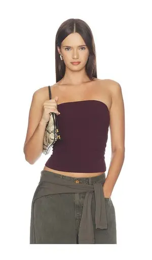 SKIMS Tube Top In Burgundy - Currant