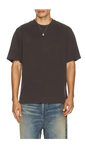 AGOLDE Asha Mock Neck Tee In Brown - Forge