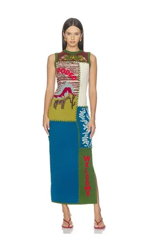 ALEMAIS Lasso Patchwork Knit Dress