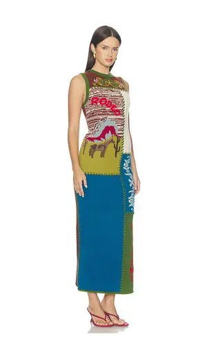 ALEMAIS Lasso Patchwork Knit Dress