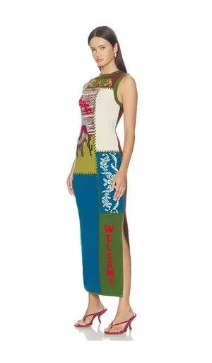 ALEMAIS Lasso Patchwork Knit Dress
