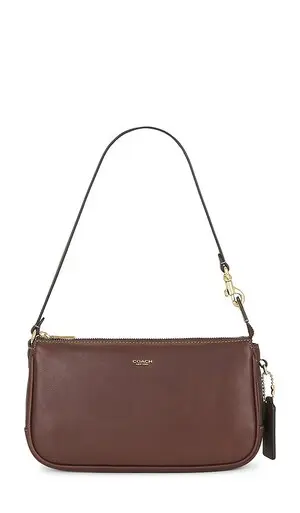 COACH Natural Grain Leather Plaza Bag - Brown