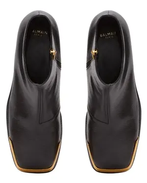 Balmain Textured Square-toe Boots