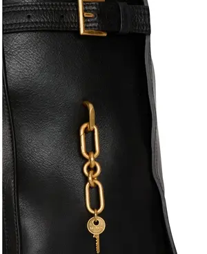 Balmain Pulse Large Waxed Calfskin Leather Tote Bag