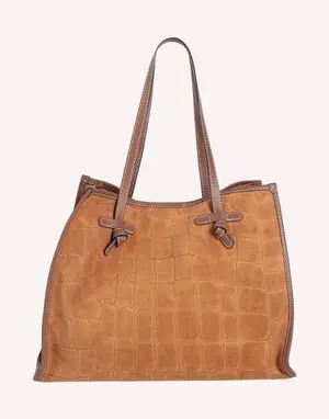 GIANNI CHIARINI Croc Effect Suede Tote