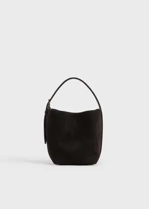 TOTEME Small Belted Suede Tote - Espresso