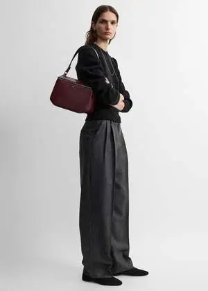 TOTEME Clip Palmellato Patent Shoulder Bag - Cherry