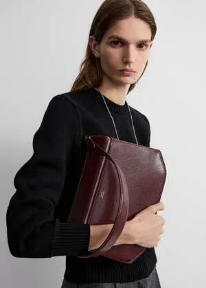 TOTEME Clip Palmellato Patent Shoulder Bag - Cherry