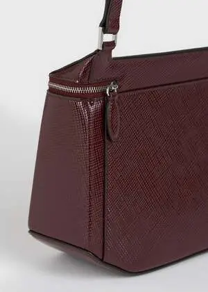 TOTEME Clip Palmellato Patent Shoulder Bag - Cherry