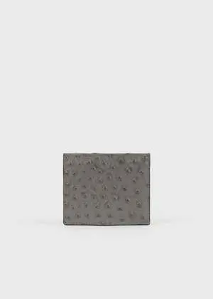 TOTEME T-lock Ostrich-embossed Cardholder