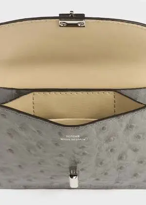 TOTEME T-lock Ostrich-embossed Cardholder