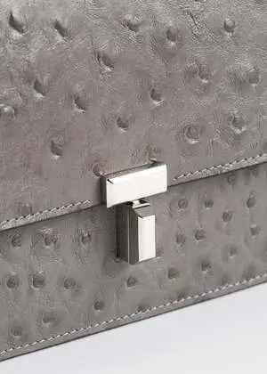 TOTEME T-lock Ostrich-embossed Crossbody