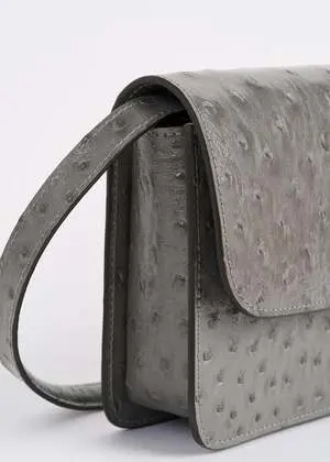 TOTEME T-lock Ostrich-embossed Crossbody