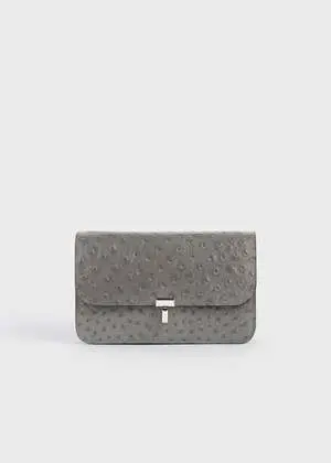 TOTEME T-lock Ostrich-embossed Crossbody