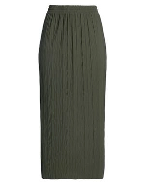 Max Mara Leisure Midi Skirt Military Size Polyester - Green