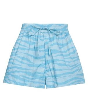 GANNI Shorts & Bermuda Shorts Azure Size Organic Cotton - Blue