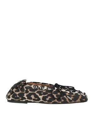 GANNI Ballet Flats Size Textile Fibers - Beige