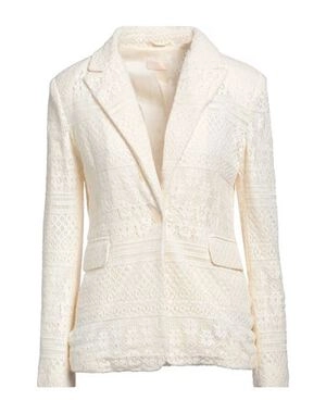 Liu Jo Jacket Ivory Size Cotton, Polyamide, Elastane - White