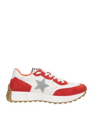 2STAR Sneakers Size Leather, Textile Fibers - Red