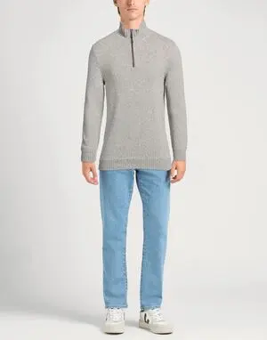 Fedeli Turtleneck Light Size Cashmere, Leather - Grey