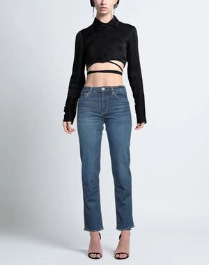 Ag Cotton Blend Straight-leg Denim Trousers