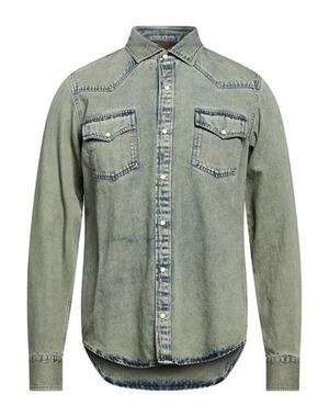 MOORER Denim Shirt Size Cotton, Linen - Blue