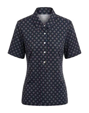 Tory Burch Printed Cotton Jersey Polo Shirt - Blue