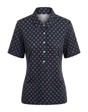 Tory Burch Printed Cotton Jersey Polo Shirt - Blue